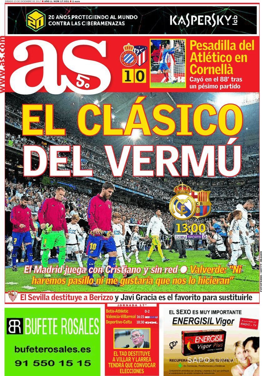 Check out the newspaper headlines on the day of El Clasico - Foto 5 de ...