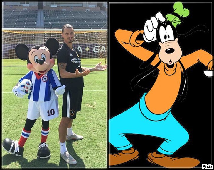 Ibrahimovic confiesa ante Mickey Mouse su parecido con... ¡Goofy ...