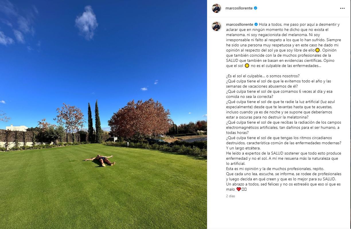 El Ministerio de Sanidad responde a Marcos Llorente y su reflexión ...